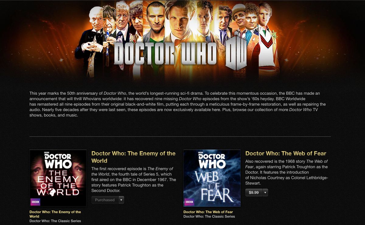 Previously lost episodes of the classic Doctor Who series recovered and ...
