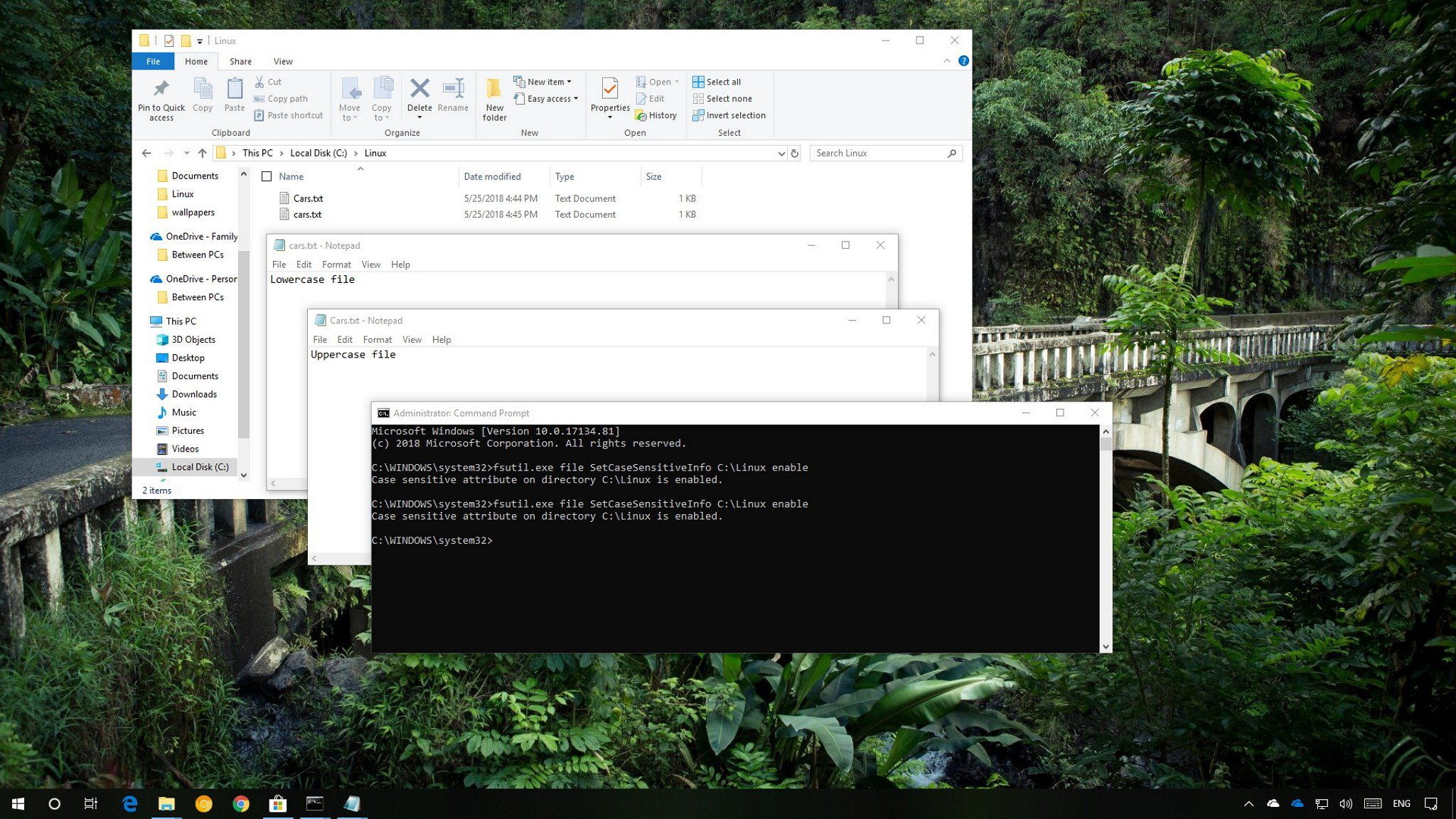 How to enable NTFS support to treat folders as case sensitive on ...