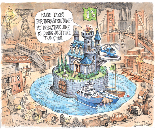 Editorial Cartoon one percent infrastructure | The Week