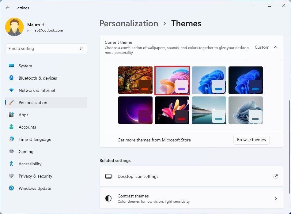 How to use themes to personalize the desktop on Windows 11 | Windows ...