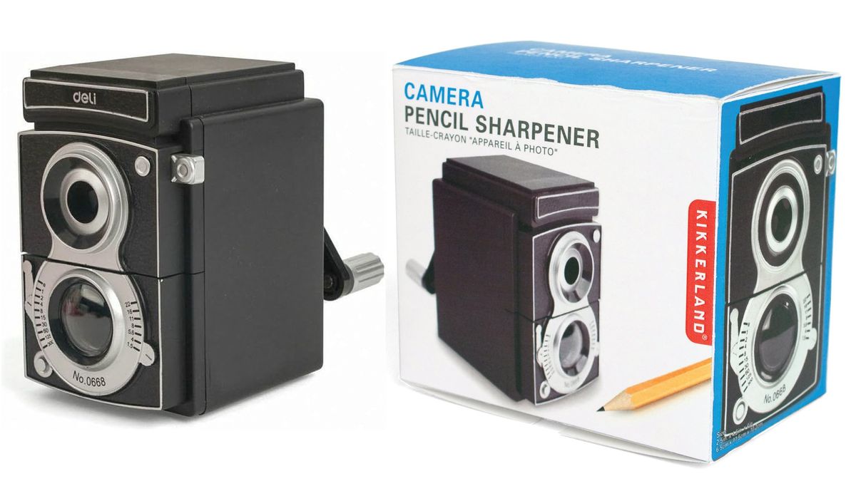 I hate camera mugs, but this novelty TLR pencil sharpener is just what ...