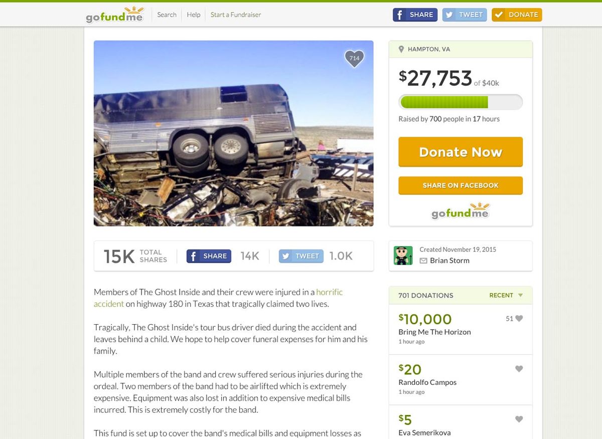 BMTH donate $10k to Ghost Inside bus crash fund | Louder