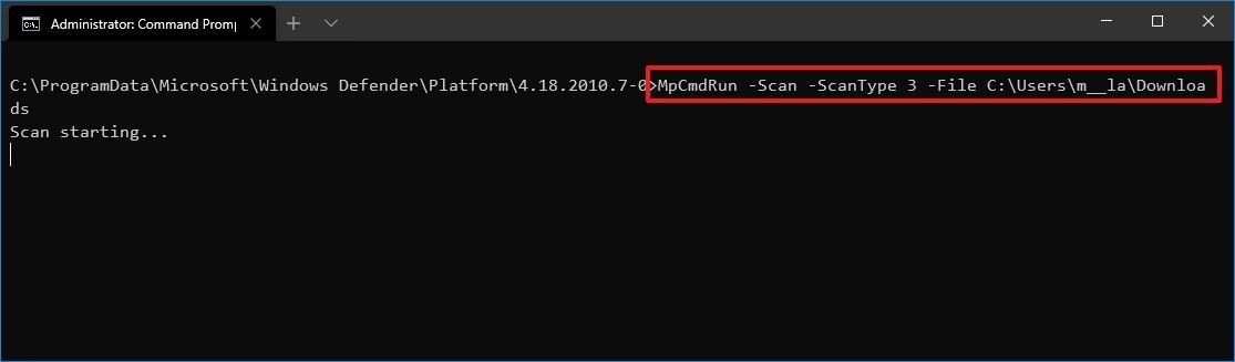 How to use Microsoft Defender Antivirus with Command Prompt on Windows ...