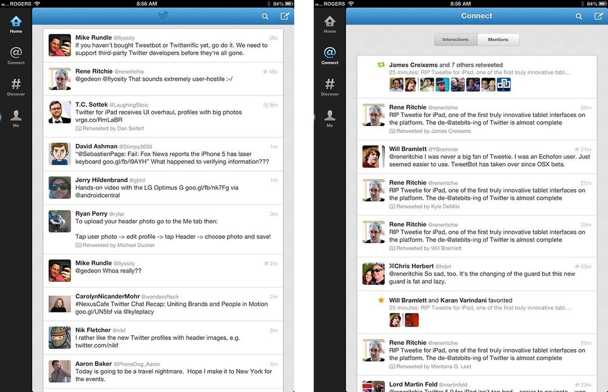 Twitter for iPad gets new, completely, sliding-panel free redesign | iMore