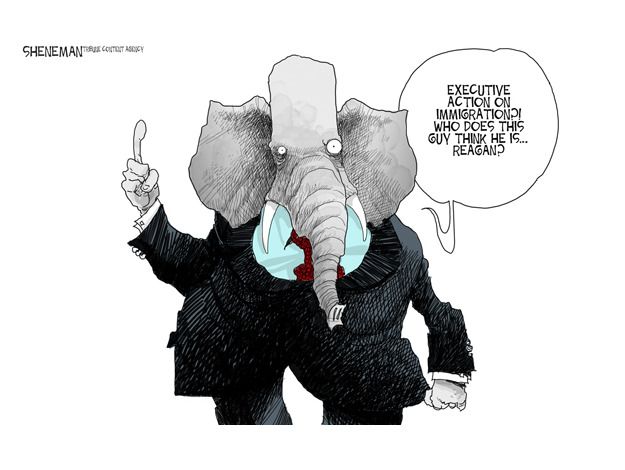Political cartoon GOP Obama immigration Reagan | The Week