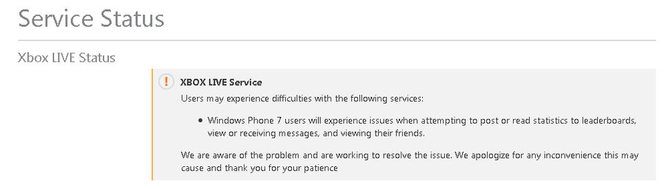 Service outage: Xbox LIVE friends busted on Windows Phone | Windows Central