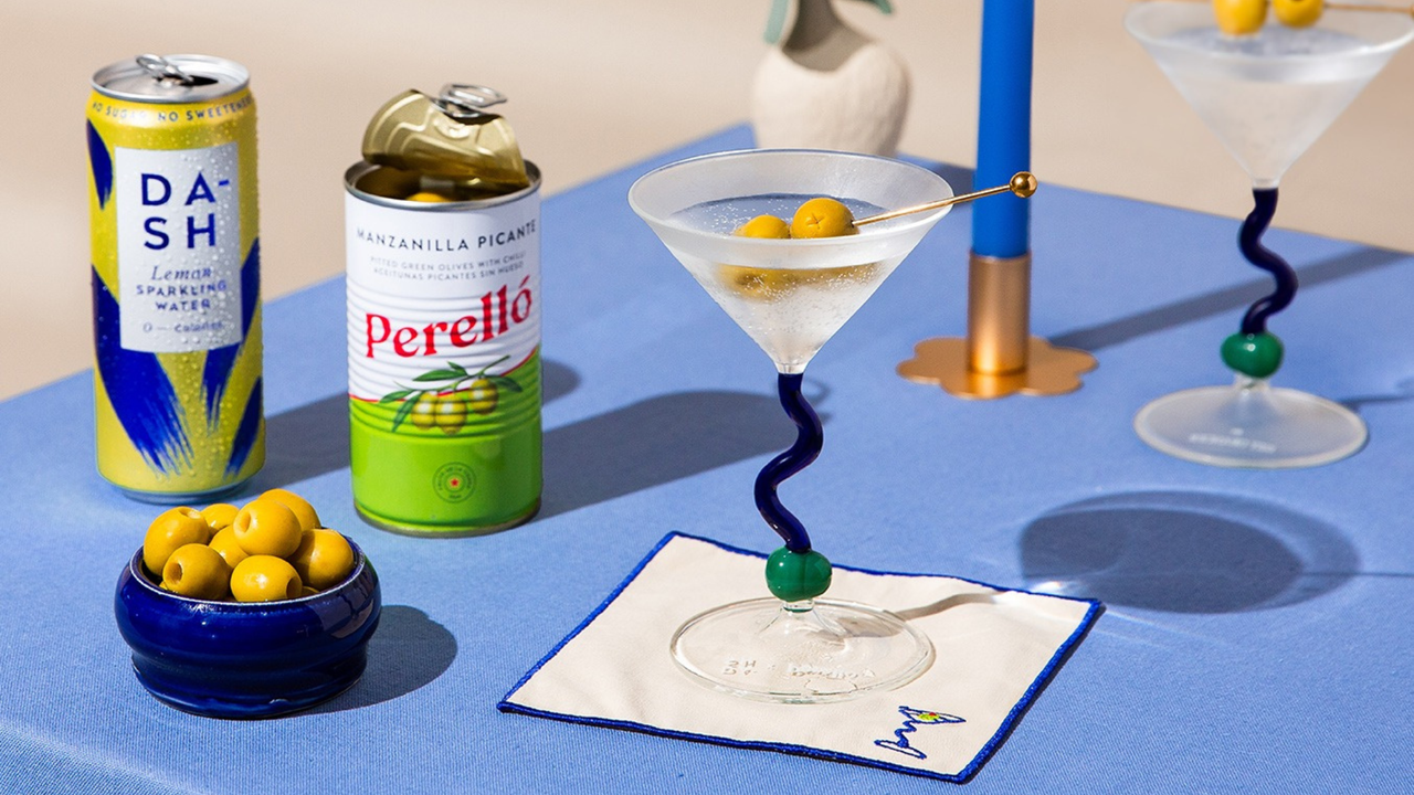 This Glassware Designer's 'Clean' Dirty Martini Kit…