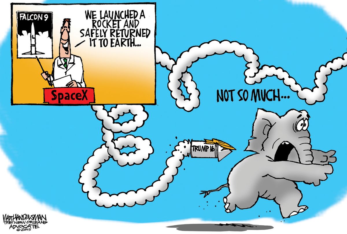 Political cartoon U.S. SpaceX GOP Trump | The Week