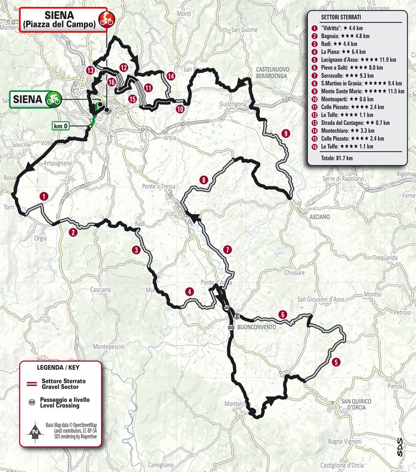 Strade Bianche 2025 route | Cyclingnews