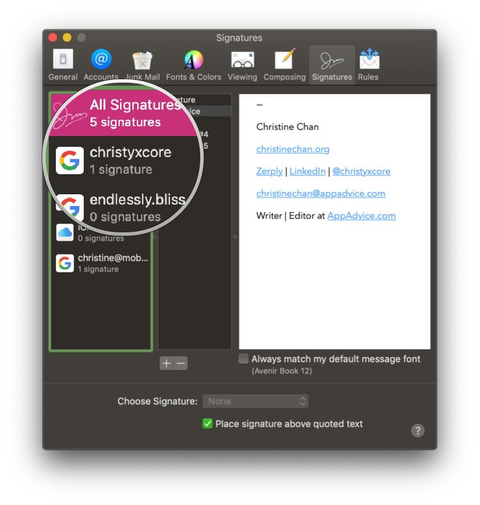 How to set up custom email signatures in the Mail app on Mac | iMore