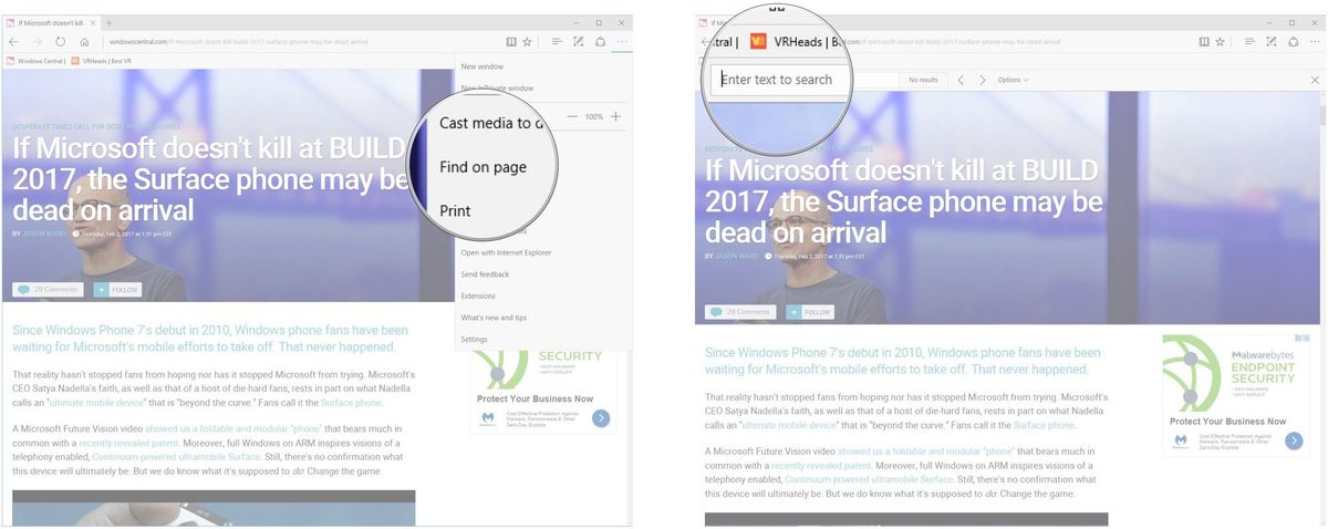 How to use Find on page in Edge for Windows 10 | Windows Central