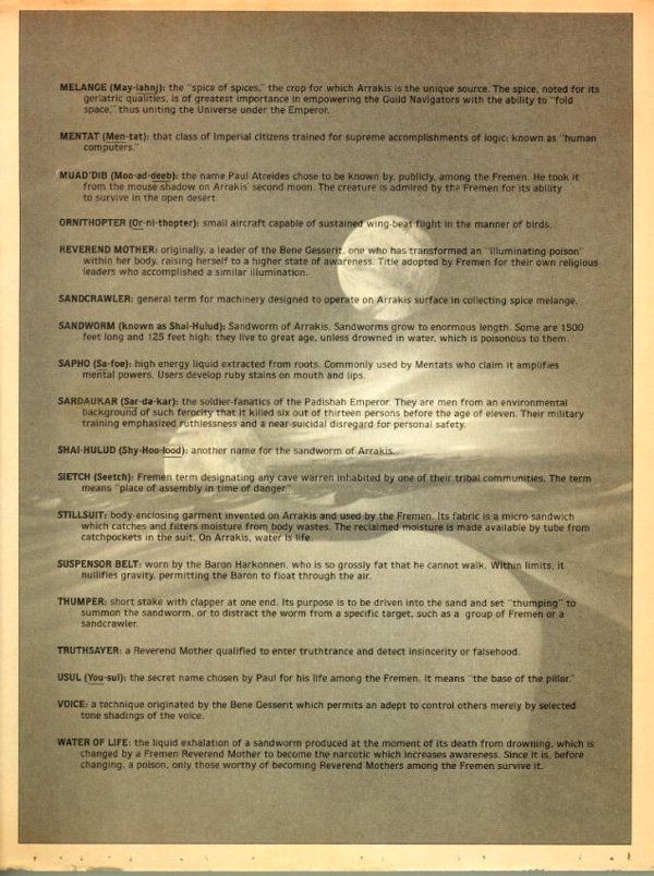 See The Original Dune Handout That 'Helped' Fans Follow Along | Cinemablend