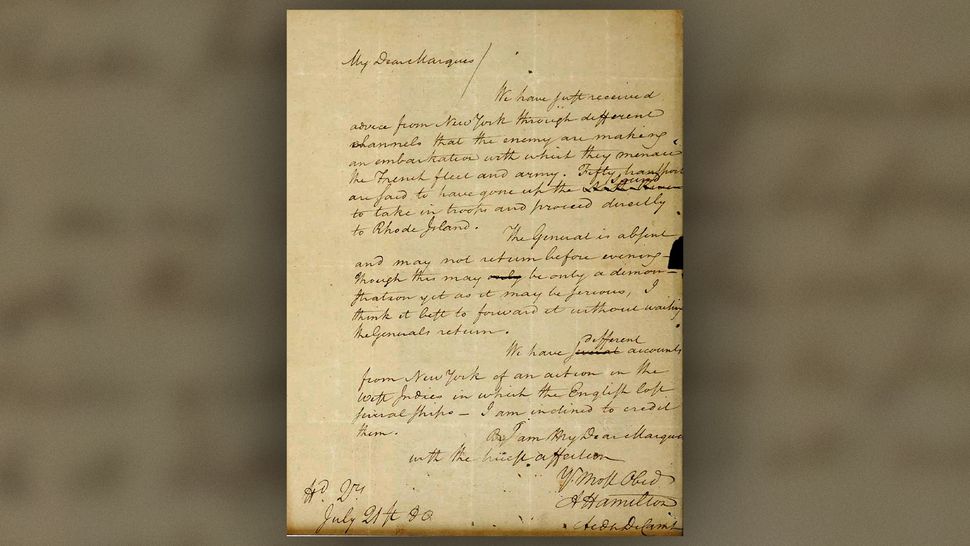 Read the Long-Lost Letter from Alexander Hamilton to the Marquis de ...