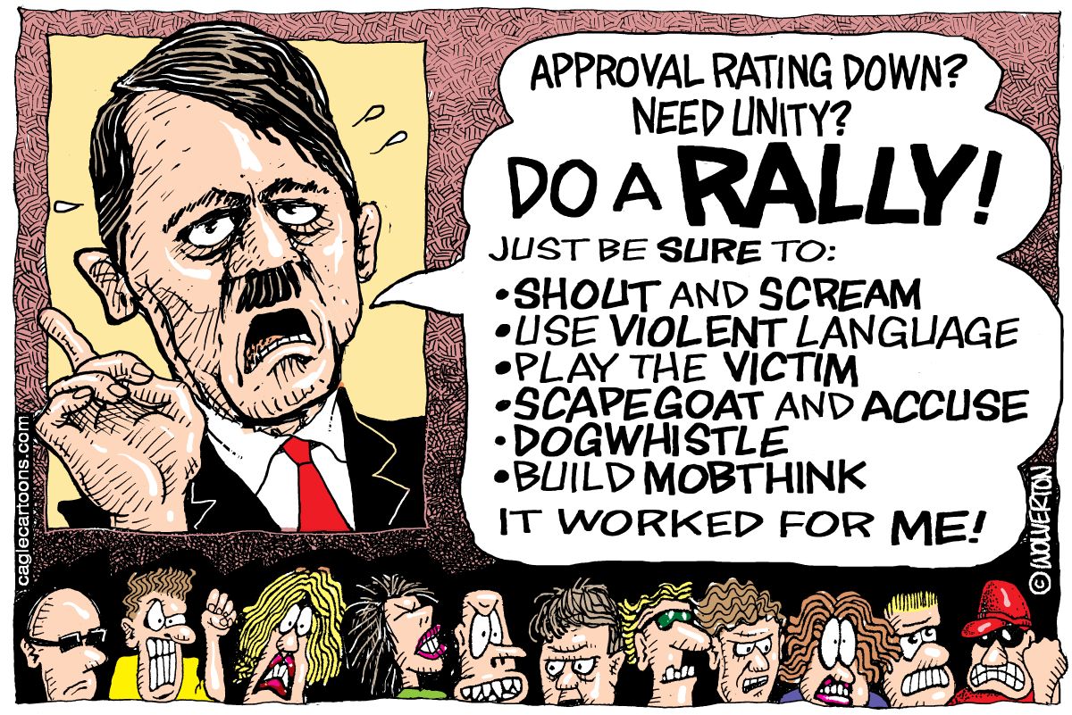Political cartoons U.S. Hitler Trump rally populism | The Week