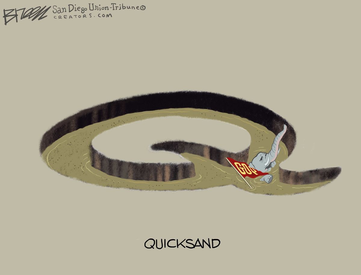 Political Cartoon U.S. qanon gop | The Week