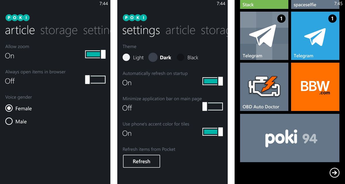 Poki, a beautiful Pocket client, picks up first update on Windows Phone ...