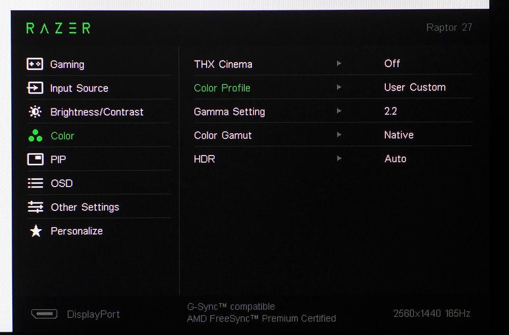 Razer Raptor 27 165 Hz Gaming Monitor Review: Saturated With Quality ...