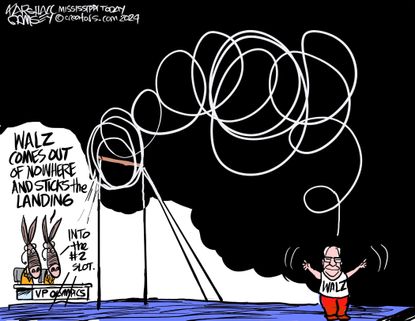 5 poll dancing cartoons about Tim Walz | The Week