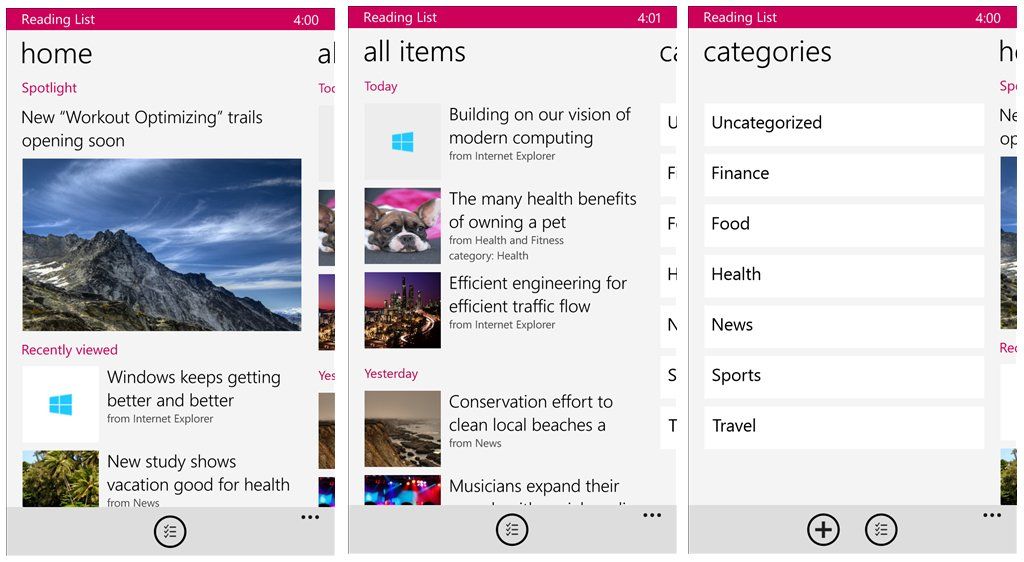 Windows Reading List comes to Windows Phone 8.1 | Windows Central