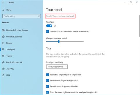 How to customize 'Precision Touchpad' settings on Windows 10 | Windows ...