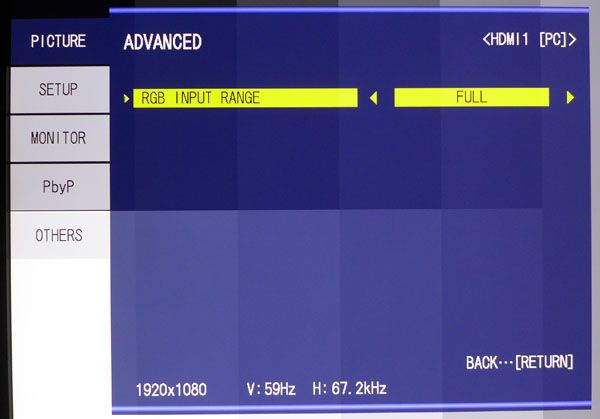 Sharp PN-K321 OSD Setup And Calibration