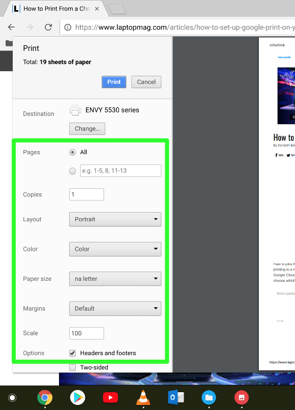 How To Print From A Chromebook With Google Cloud Print Laptop Mag