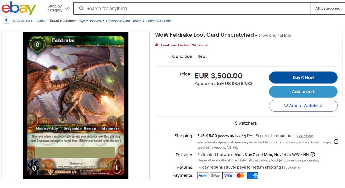 People spent $3000+ on this rare Warcraft mount, and now it's going ...