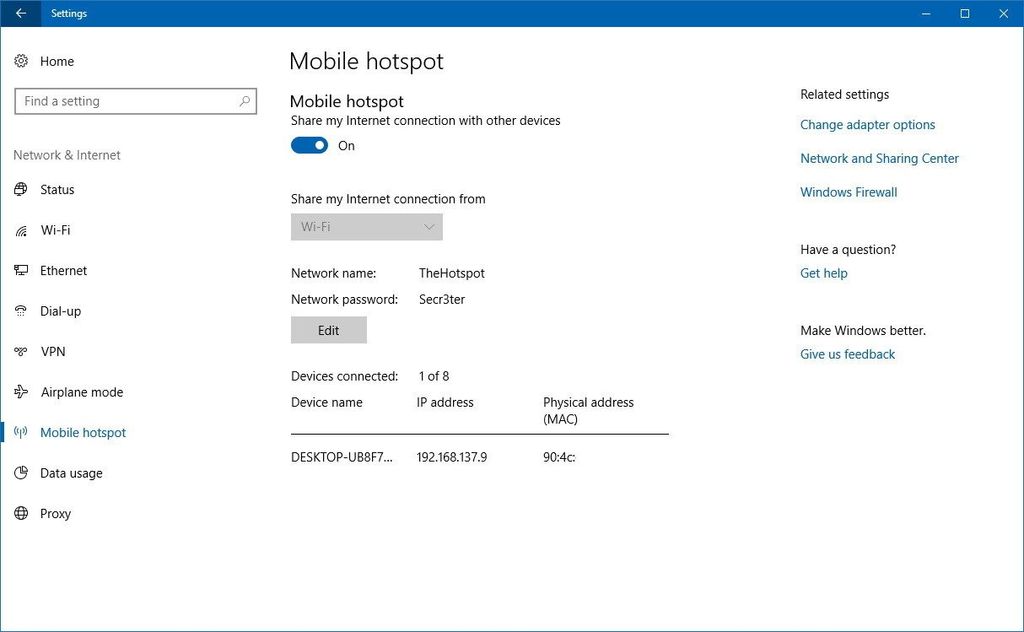 How to share an internet connection using a wireless hotspot on Windows ...