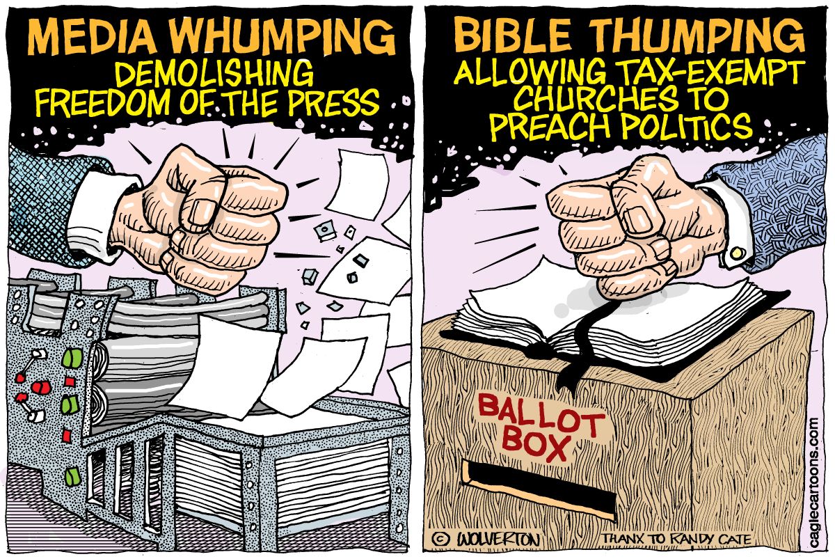 Political cartoon U.S. Media freedom of the press religion | The Week