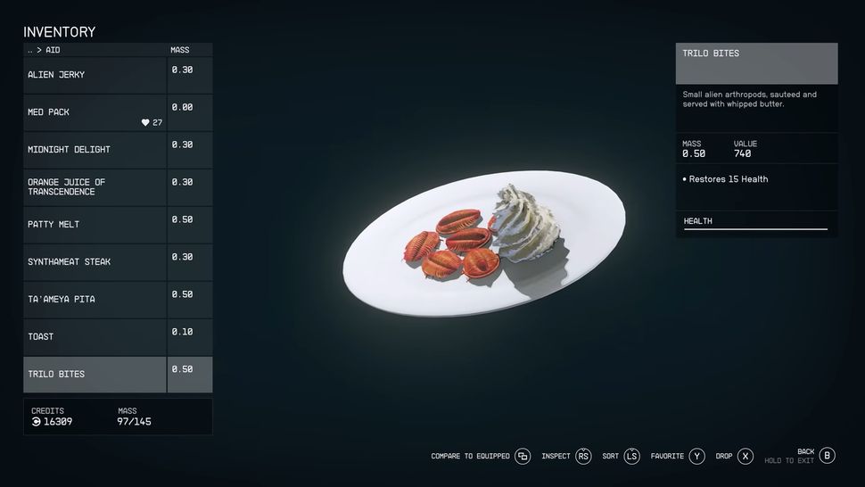 Ranking Starfield food in order of appeal: From Trilo Bites to a simple ...