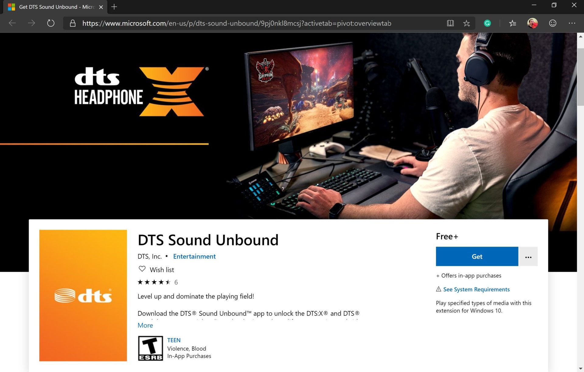 DTS immersive sound is now available through the Microsoft Store ...