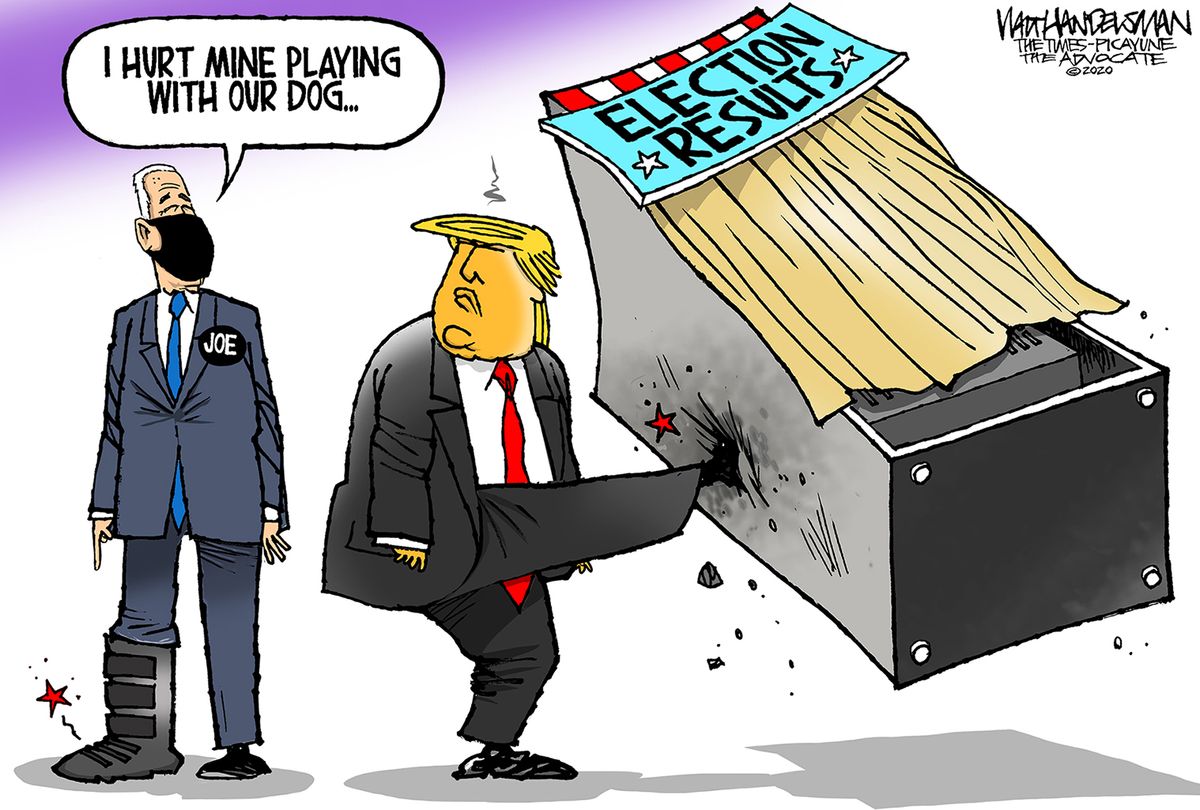 Political Cartoon U.S. Trump Biden election results foot | The Week