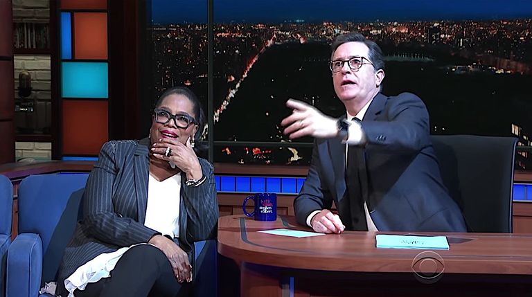 Stephen Colbert ropes in 'God' to convince Oprah Winfrey to run for ...