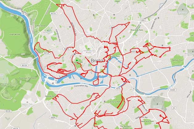 Strava artist wins award for latest cycling creation in Bristol ...
