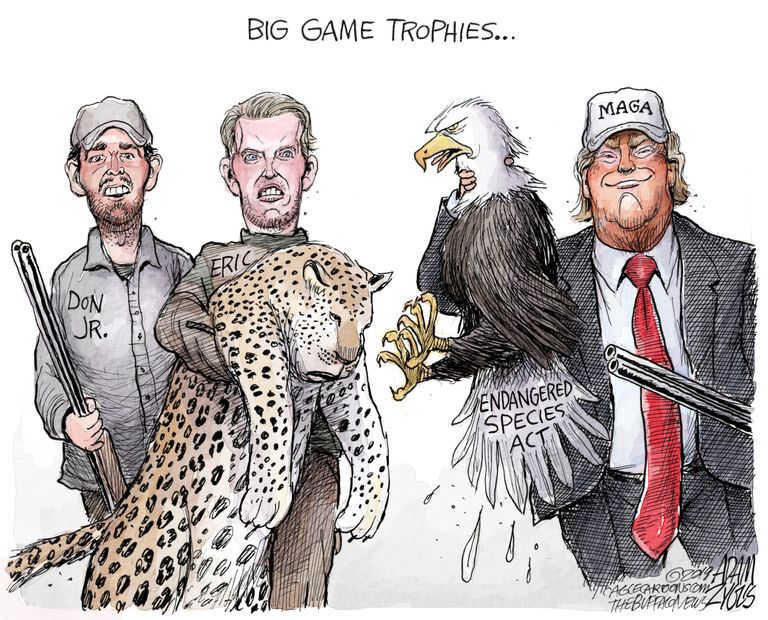 Political Cartoon U.S. Trump Family Endangered Species Act Big Game ...