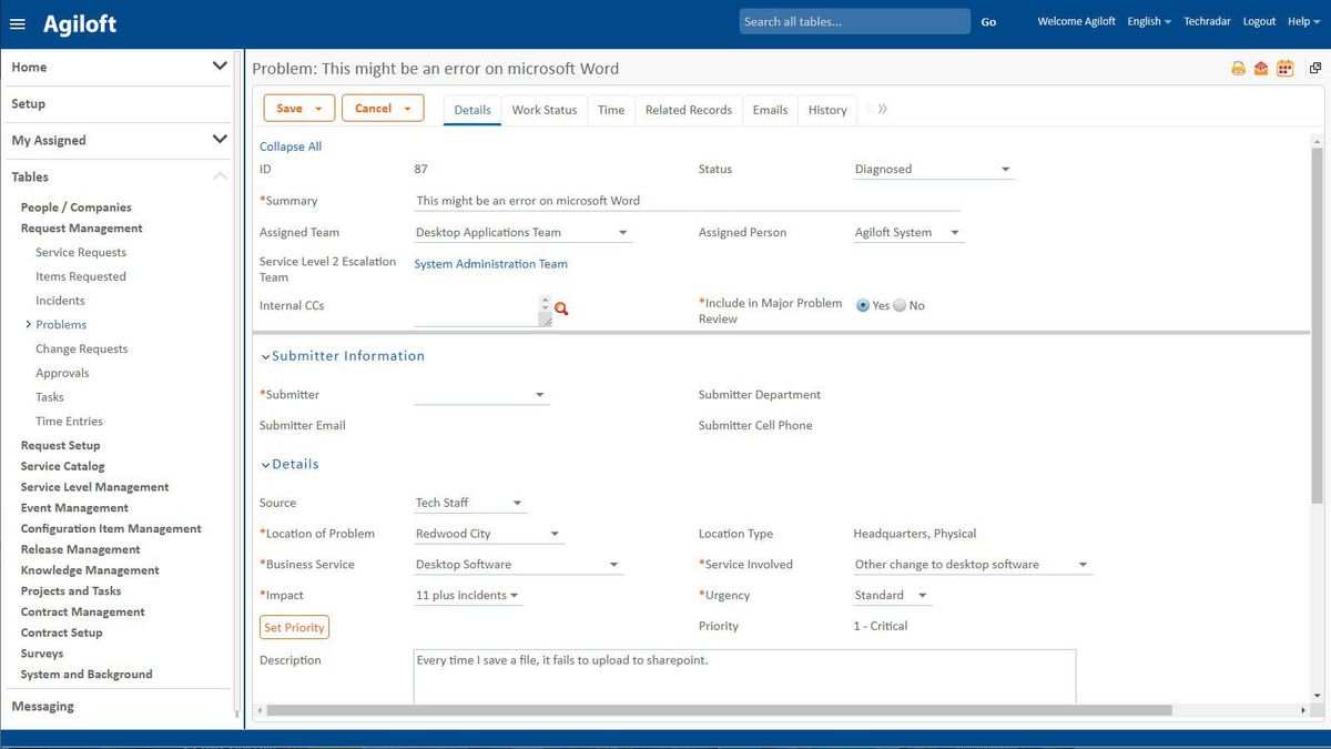 Agiloft Service Desk review | TechRadar