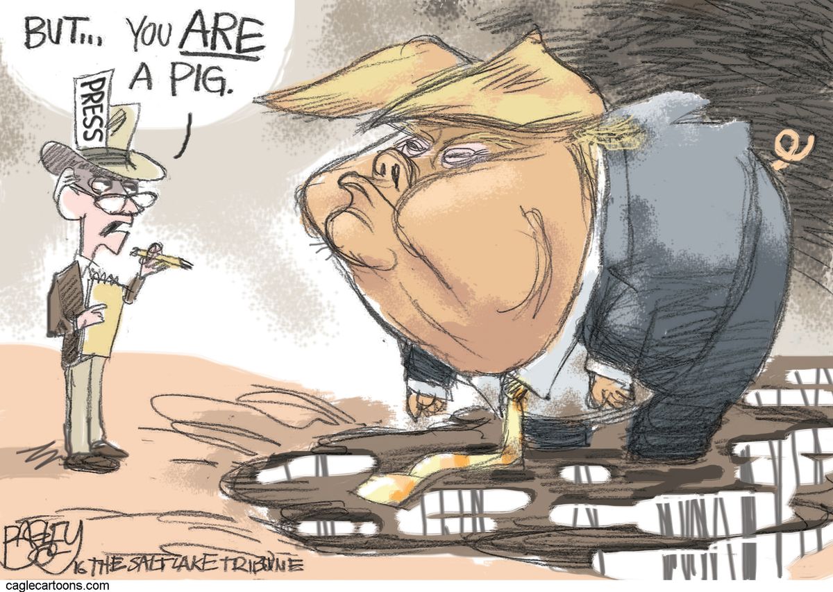 Political Cartoon U.S. Trump Media Hog 2016 | The Week