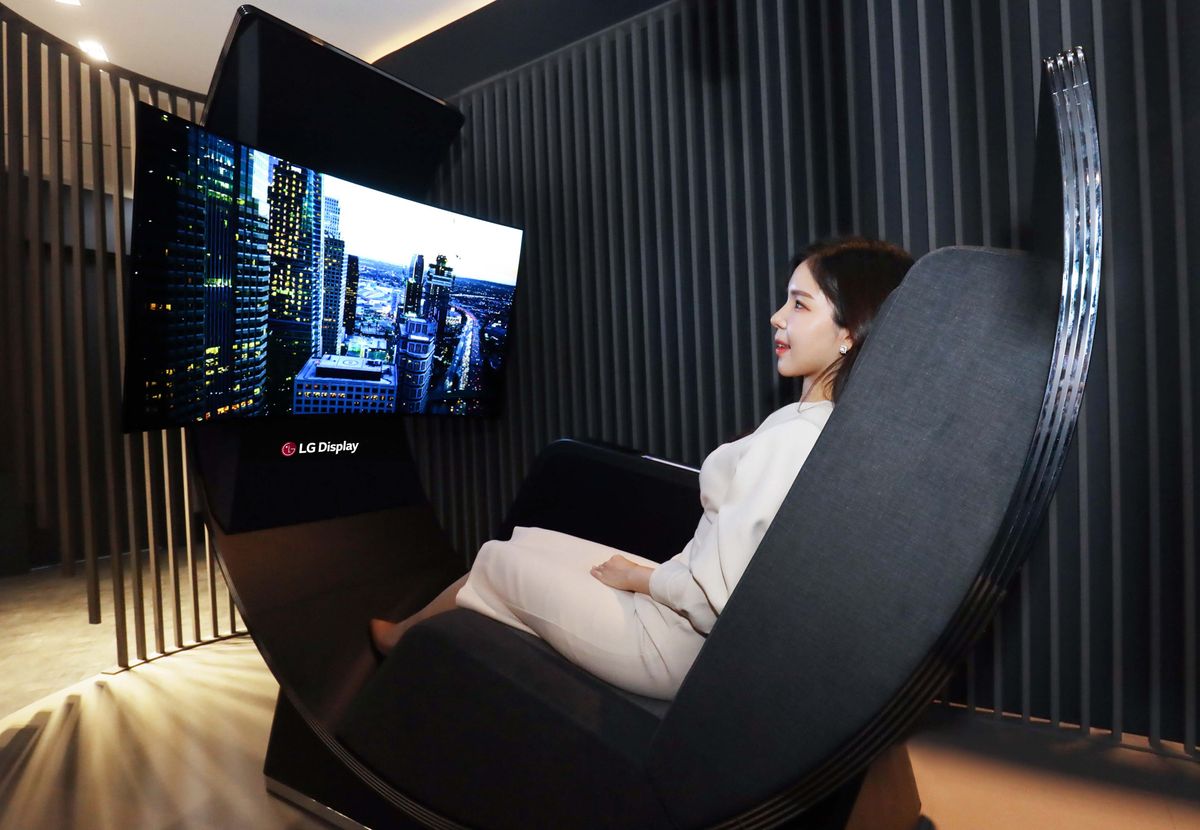 LG is bringing flexible OLED to a wild, rotating easy chair | TechRadar