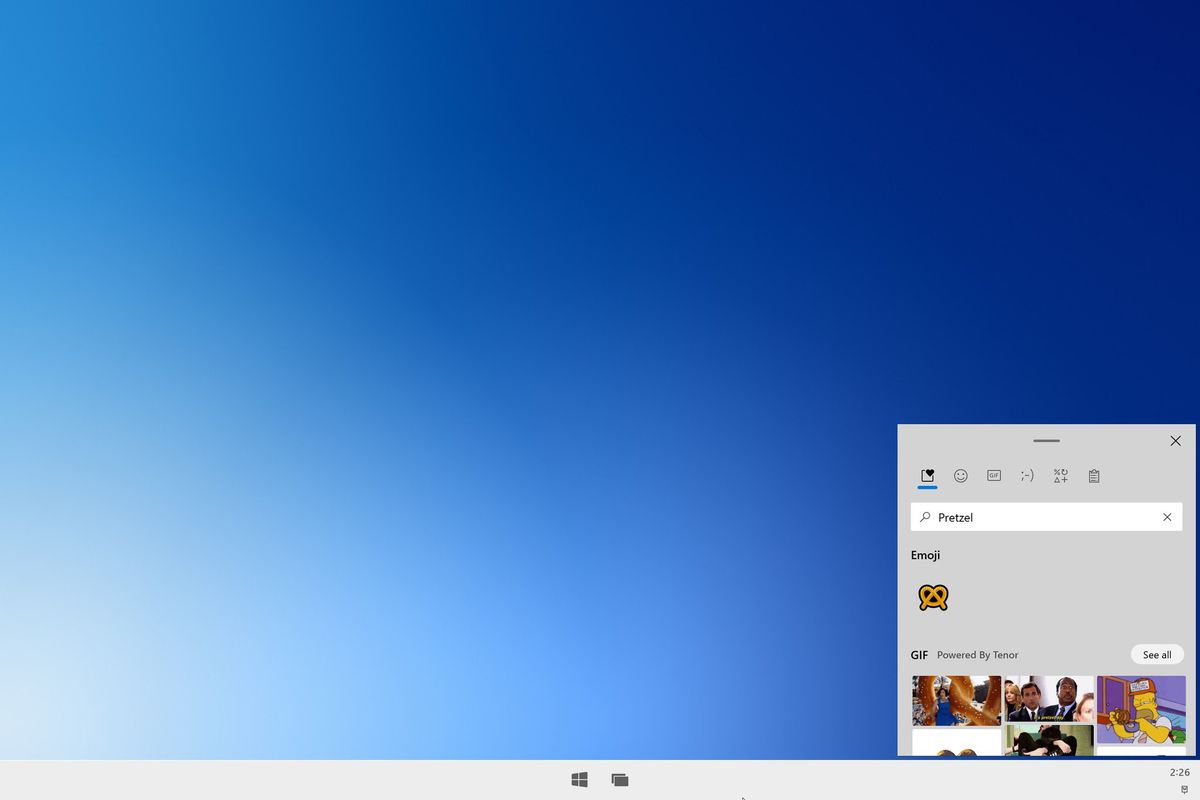 A closer look at Windows 10X's new emoji panel with GIF and clipboard ...