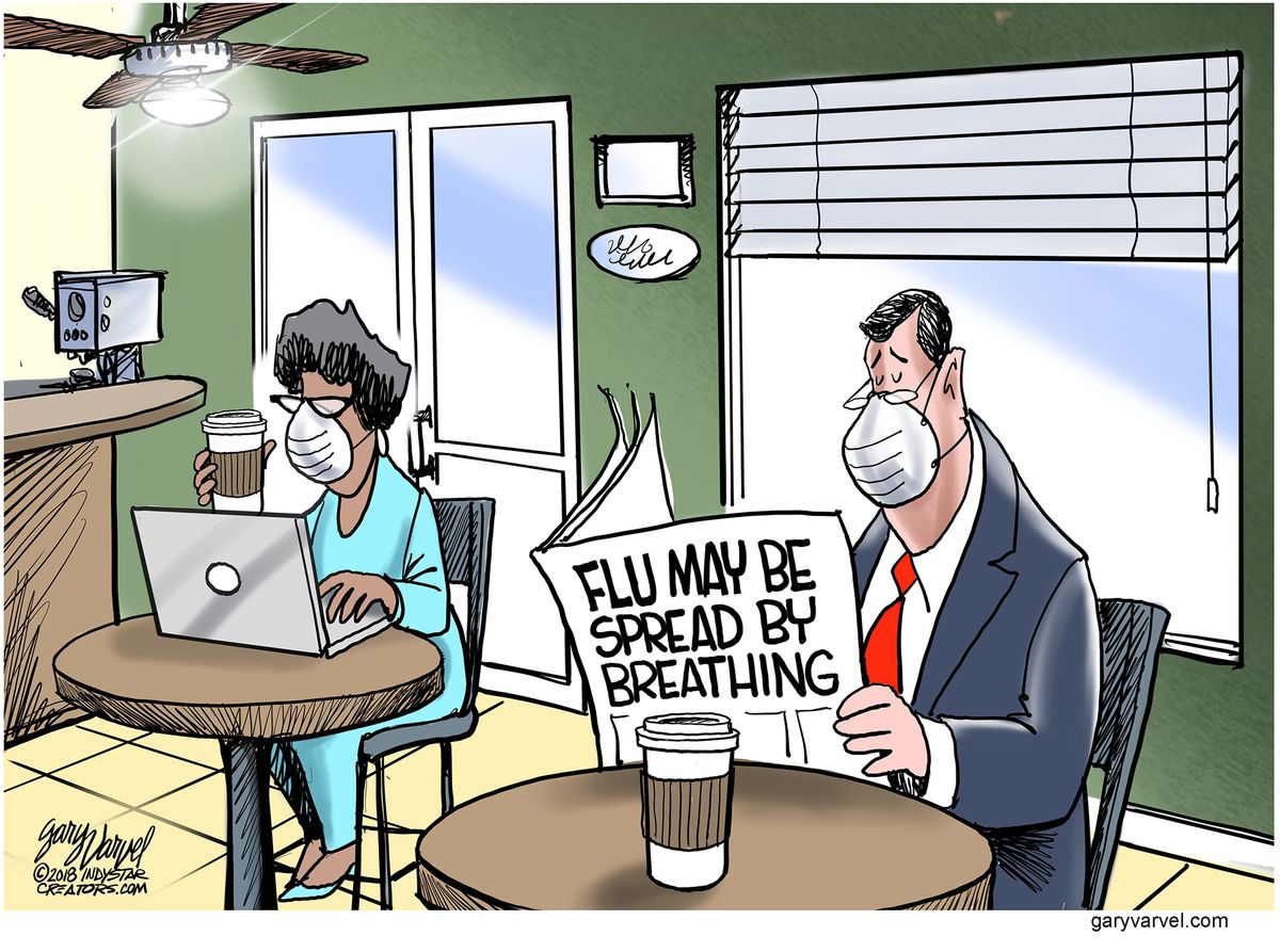 Editorial cartoon U.S. flu hysteria sick weather | The Week