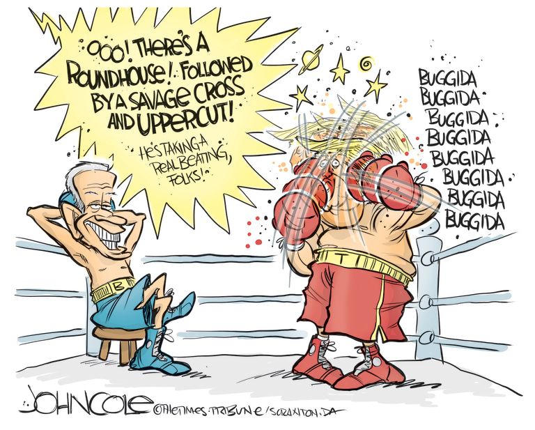 Political Cartoon U.S. Trump Biden 2020 boxing | The Week
