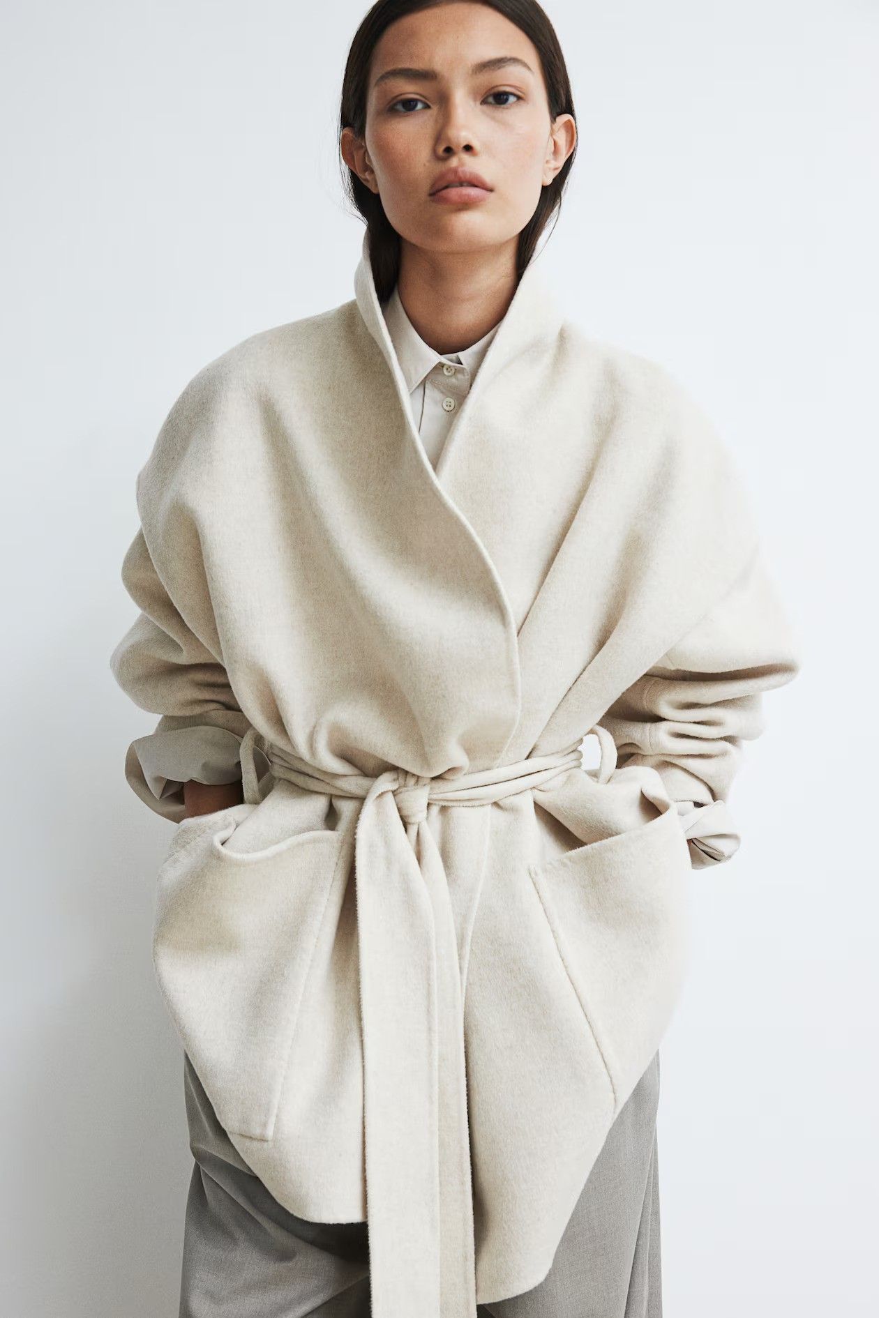 H&M's New Tie-Belt Wool Coat Looks Incredibly Expensive | Who What Wear