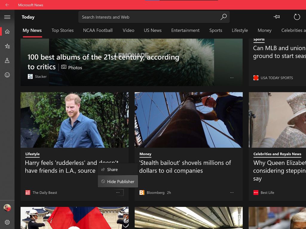 Microsoft News on Windows 10 now lets you hide specific publishers ...
