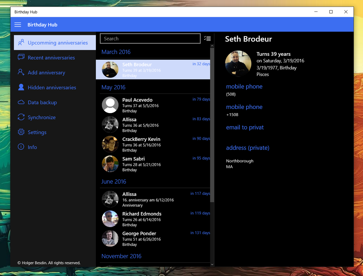 Keep track of birthdays with this nifty universal Windows 10 app ...