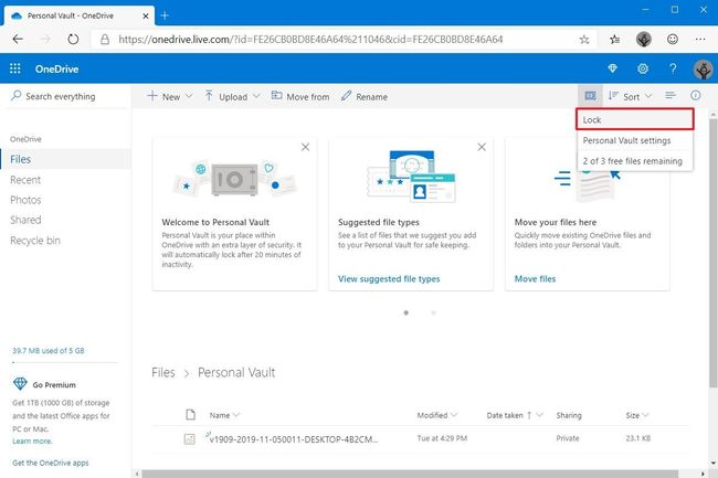 How to set up OneDrive Personal Vault storage on Windows 10 | Windows ...
