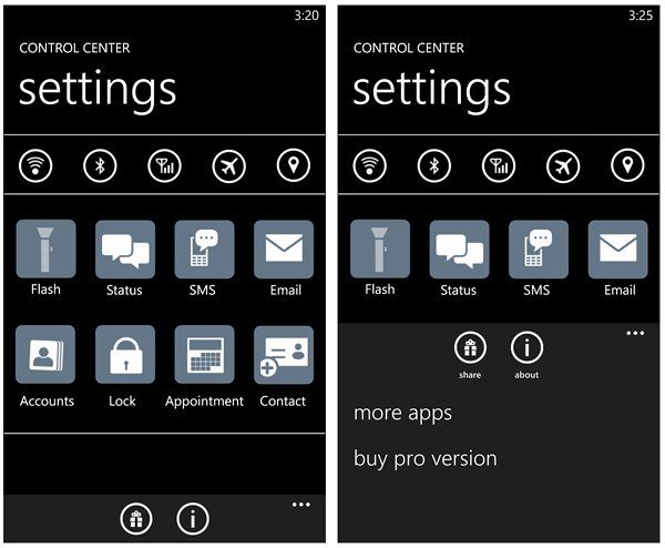 Control Center, easy access to your Windows Phone settings | Windows ...