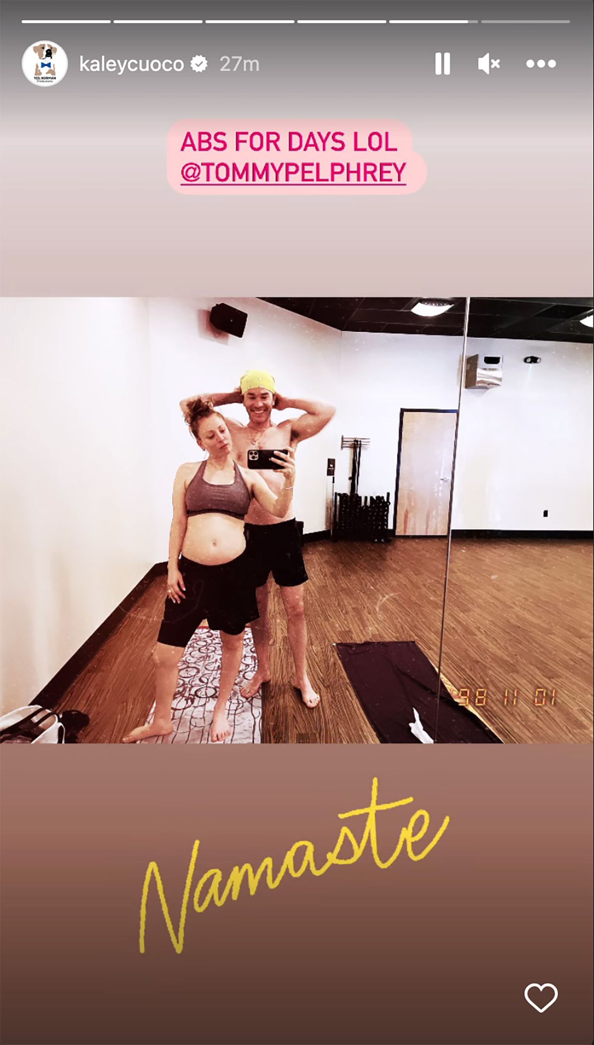 Pregnant Kaley Cuoco Jokes About ‘Abs For Days’ In Cute New Baby Bump Post | Cinemablend