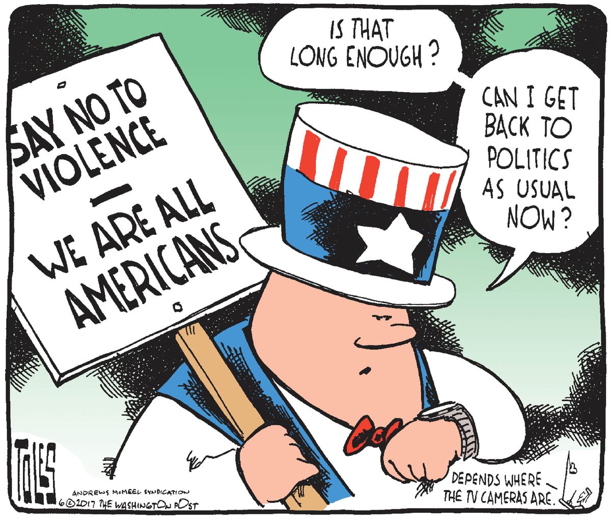 Political cartoon U.S. Congress baseball shooting Party politics | The Week