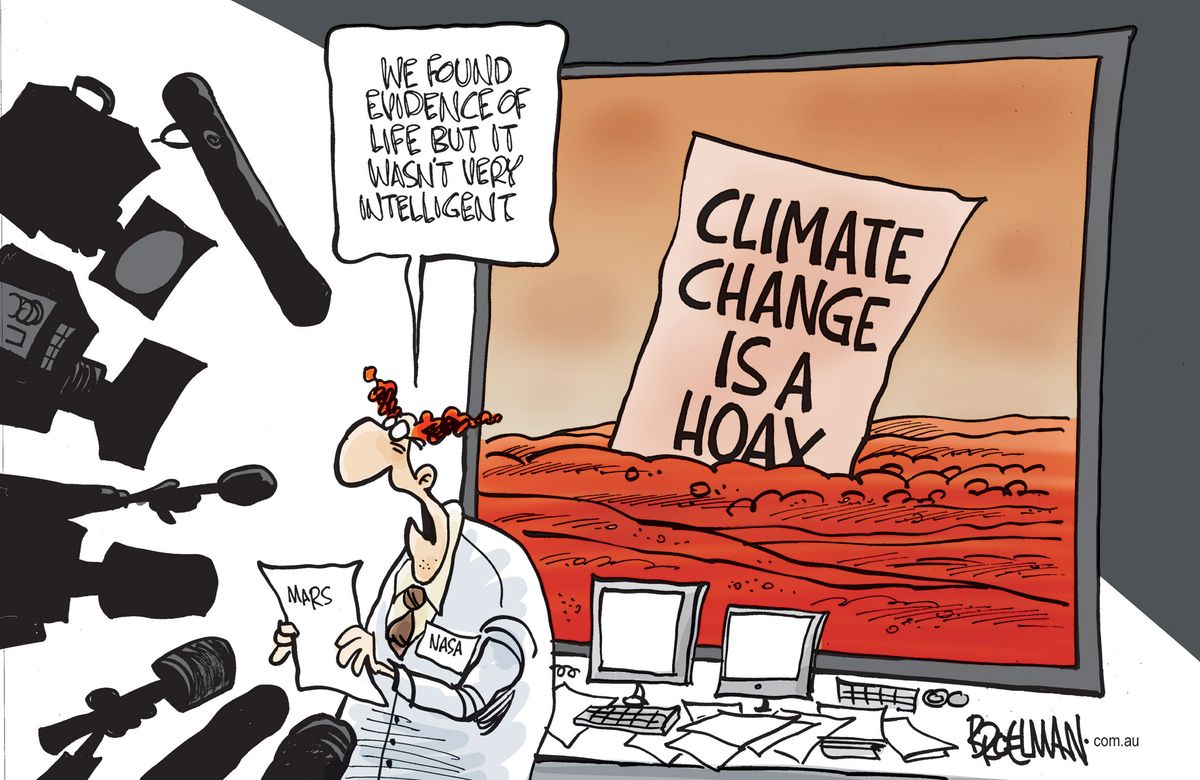 Editorial cartoon World Climate Change Mars Water | The Week