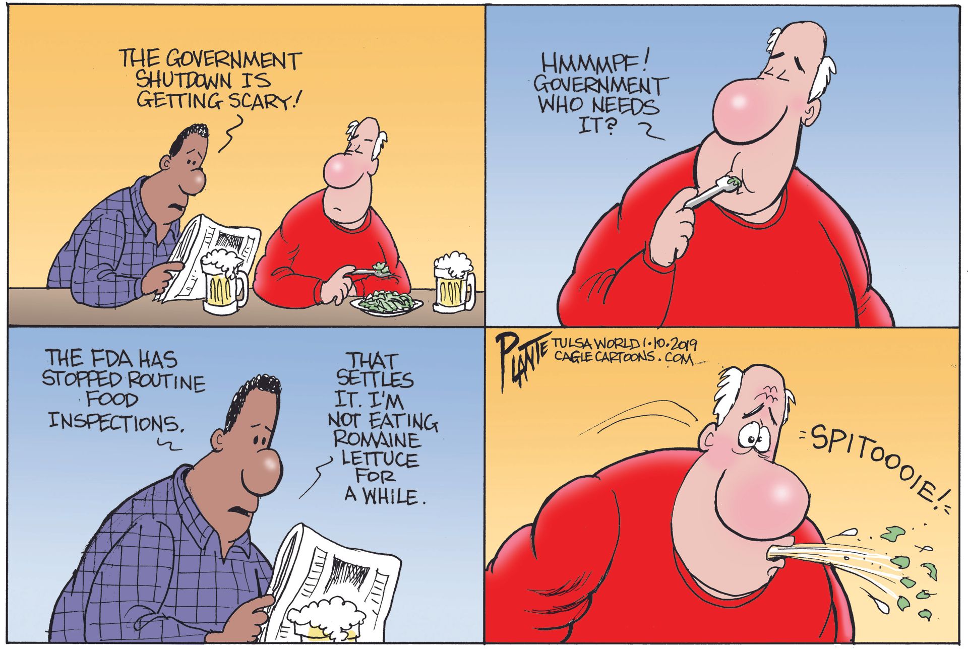 Political Cartoon U.S. Trump Shutdown FDA inspections romaine | The Week